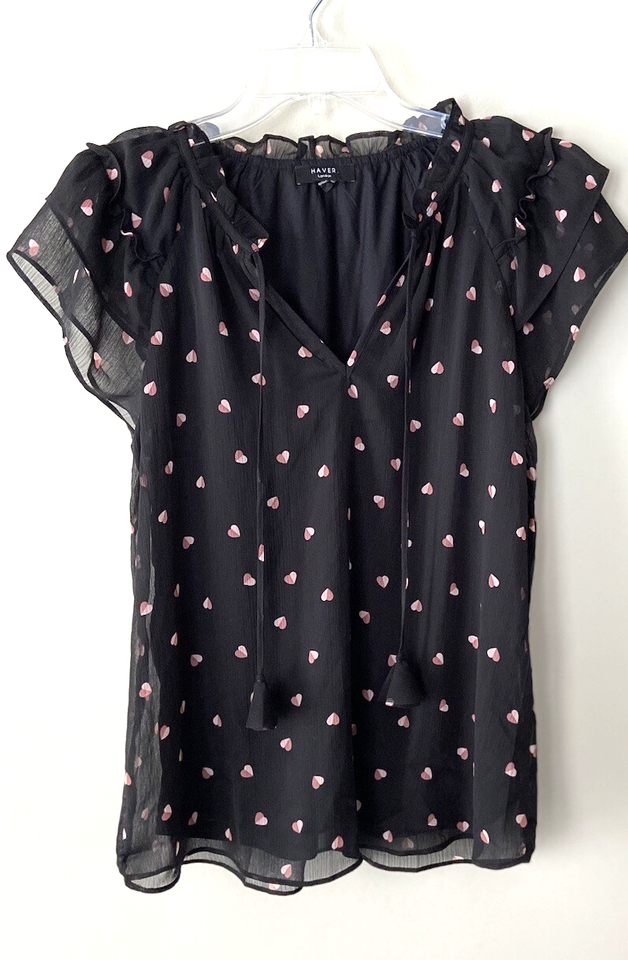 Lucky Brand S/P Black Floral & Haver London Heart Flutter Sleeve boho ...