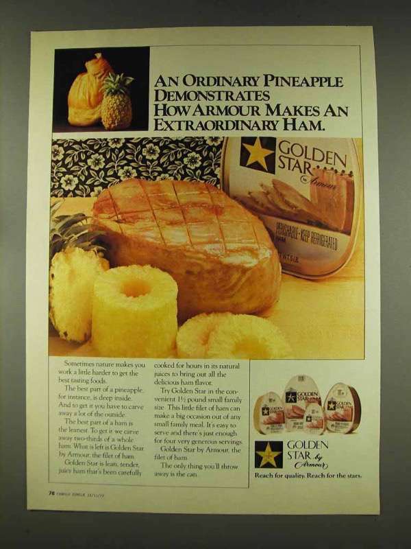 1977 Armour Golden Star Ham Ad - Pineapple | eBay