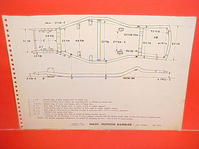 1955 NASH HUDSON RAMBLER CUSTOM SUPER 4 DOOR SEDAN 108" FRAME DIMENSION ...