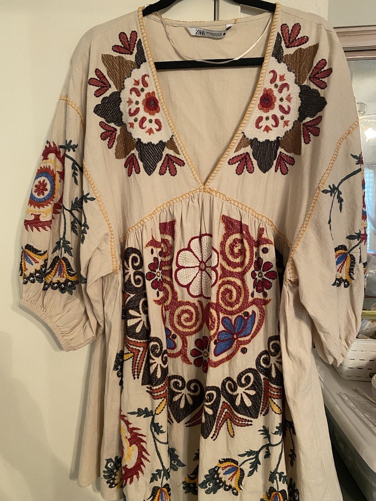 NWT_ZARA SS23 EMBROIDERED LINEN BLEND DRESS ECRU | 5107/055_XS-XL | eBay