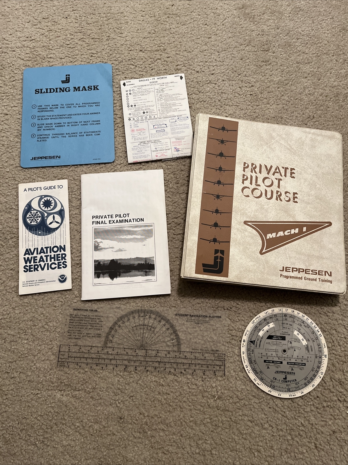 VTG Private Pilot Course MACH I Jeppesen Ground Training CR-1 Plotter ...