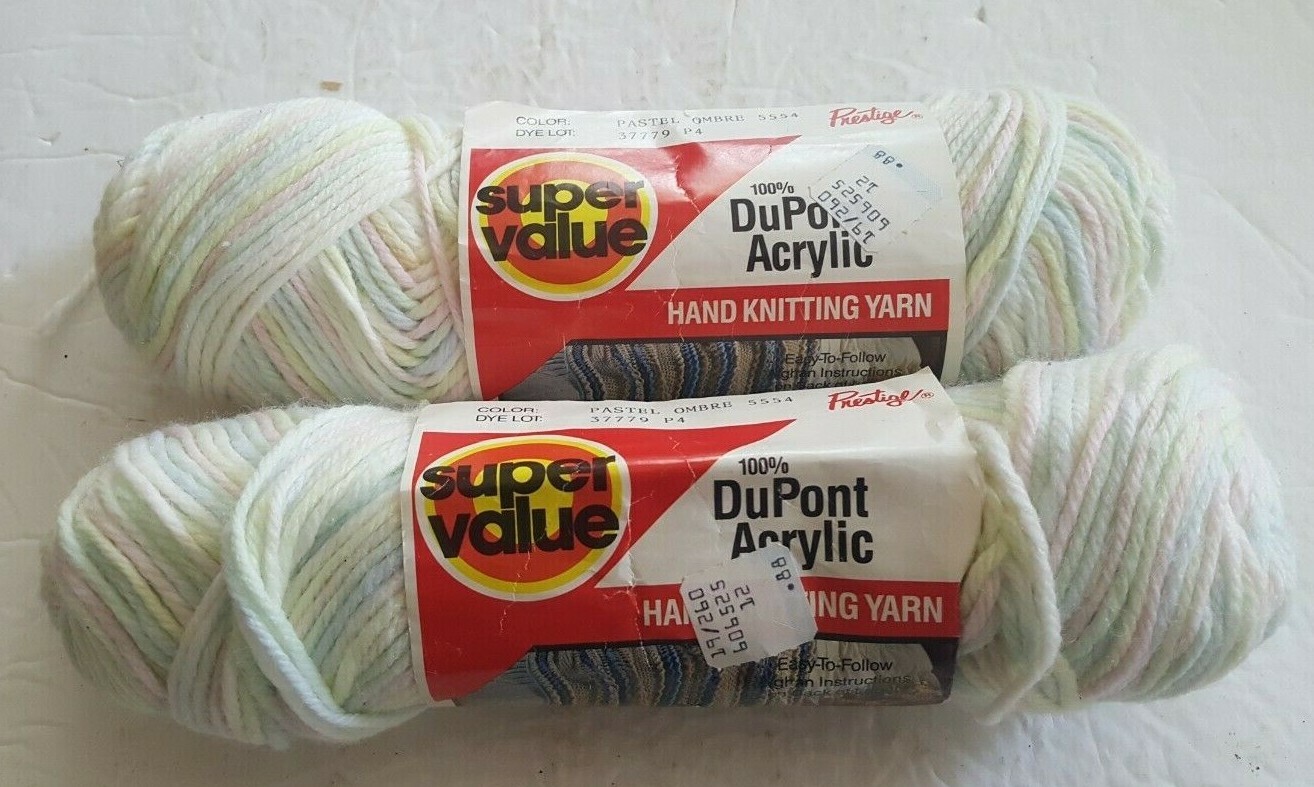 Dupont Acrylic Pastel Ombre Yarn Skein Lot of 2 - 4ply | eBay