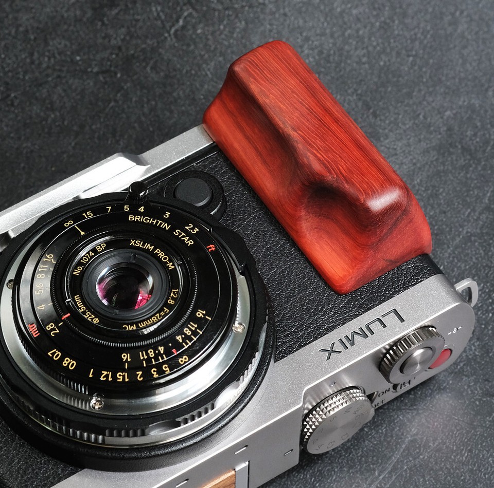 Wood L Handle Hand Grip + Aluminum Alloy Baseplate For Panasonic lumix ...