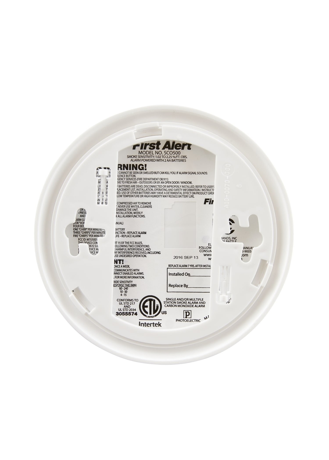 BRK First Alert SCO500B OneLink Battery Smoke/Carbon Monoxide Alarm ...