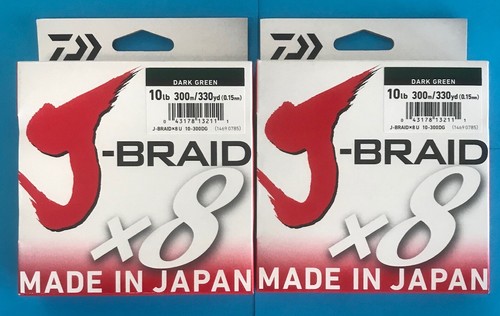 Daiwa J-Braid 300m Meter Dark Green 10 15 LB 20 LB 30 LB 40 50 65 LB J ...