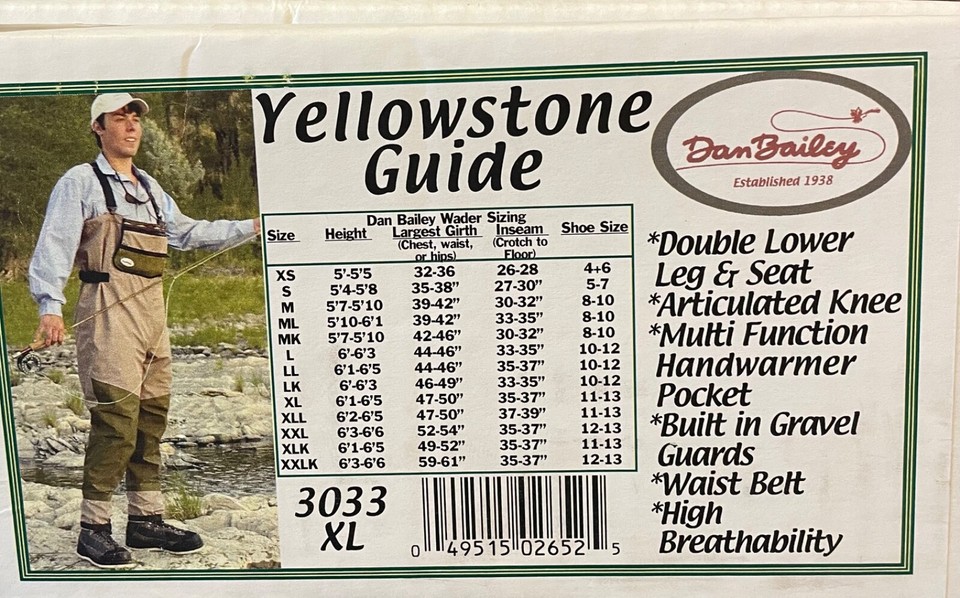 Dan Bailey Yellowstone Guide Waders | eBay
