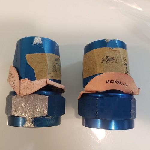 (2) DESIGNED METAL CONNECTIONS ADAPTER STRAIGHT MS24587-20 4730-00-848 ...