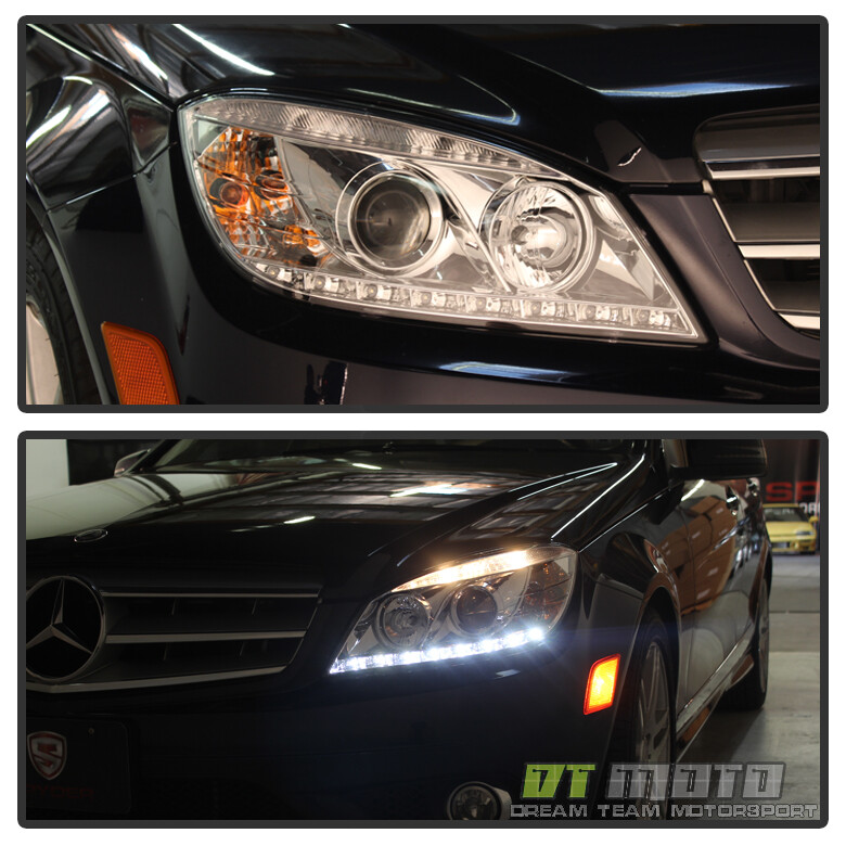 2008-2011 Mercedes Benz C-Class W204 C300 C350 C63 LED DRL Projector ...