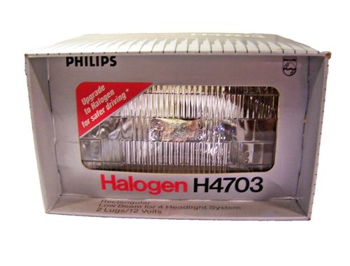 NEW PHILIPS H4703 HALOGEN RECTANGULAR LOW BEAM FOR 4 HEADLIGHT SYSTEM ...