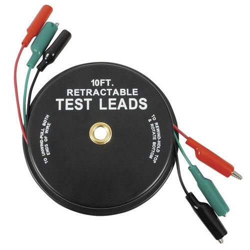 Handy Retractable 3m Alligator Red Black and Green Terminated Test Lead ...