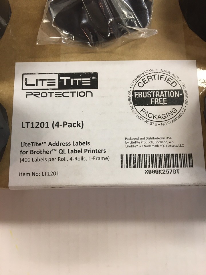 Lite Tite LT1201(4 Pack) Address Labels For Brother QL Label Printer 1 ...
