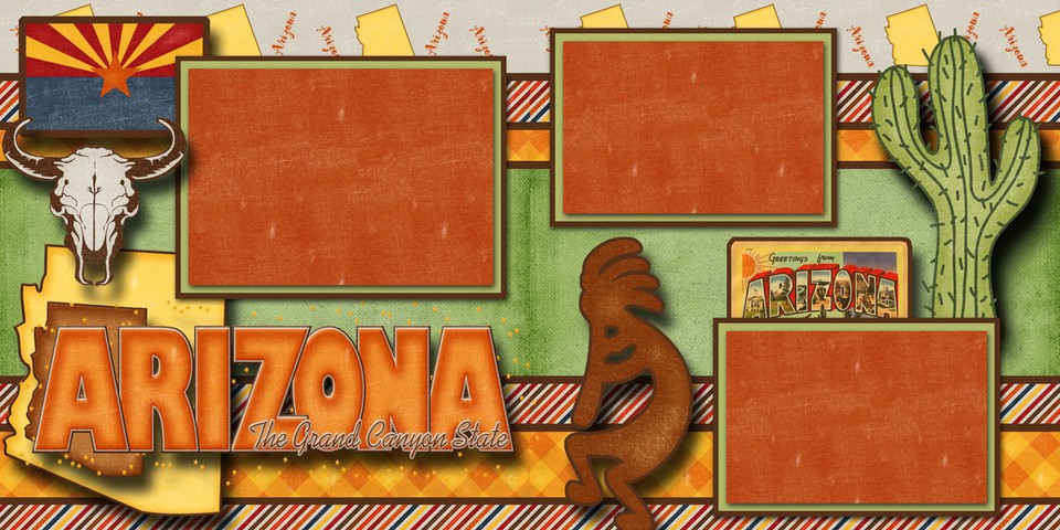 ARIZONA vacation travel 2 premade scrapbook pages paper piecing ...