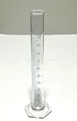 Corning Pyrex Glass 100mL "To Contain" Graduated Single Scale Cylinder ...