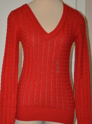 Ladies Arizona Red Long Sleeve V-Neck Sweater Tops Juniors Sizes XS, S ...