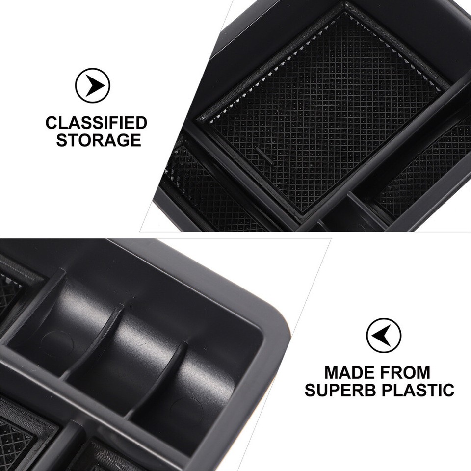 Center Console Tray Car Armrest Organizer Container Black Storage Bins ...
