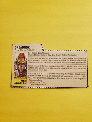 GI Joe Dreadnok- Torch File Card Only | eBay