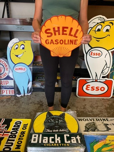 Antique Vintage Old Style Shell Gasoline Made USA NOT Porcelain | eBay