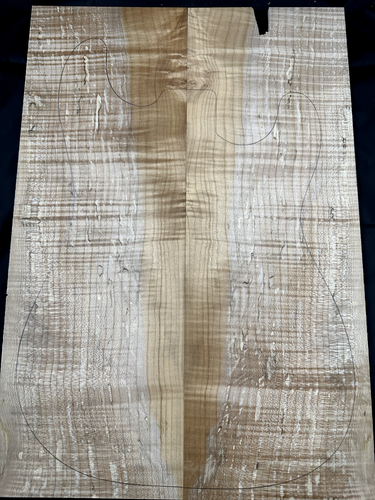 #687 Spalted Flame Maple Drop Top Luthier Guitar Figured Wood ...