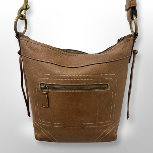 Coach 1941 Chelsea Brown Laced Leather Crossbody Shoulder Bag Brass ...