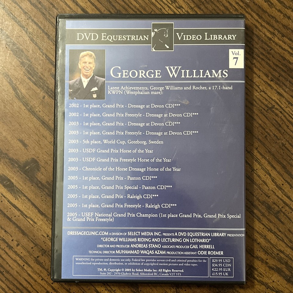 DressageClinic.com DVD Equestrian Dressage Clinic George Williams On ...