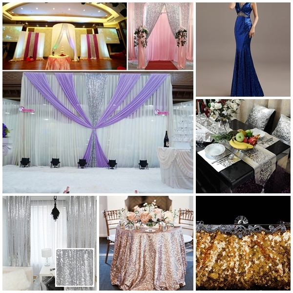 Sequin Fabric Novelty Sparkly Shiny Bling Material Cloth 130cm Wide 1 ...