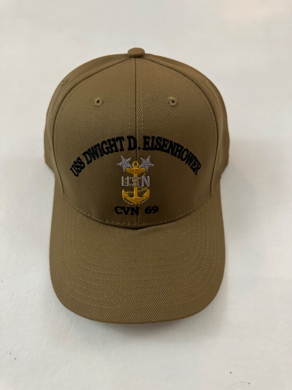 USS DWIGHT D. EISENHOWER CVN 69 The Corps Beige Baseball Cap Hat One ...