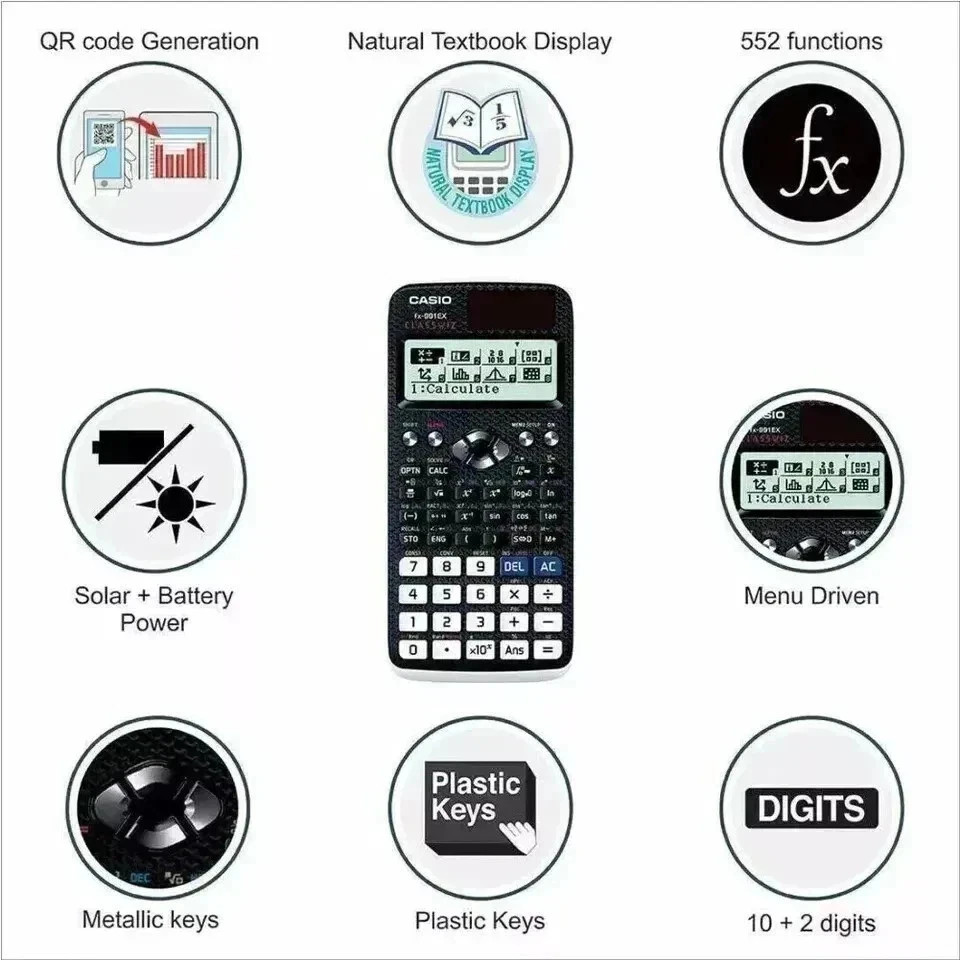 Casio Fx-991ex Classwiz Advanced Engineering Scientific Calculator-552 ...
