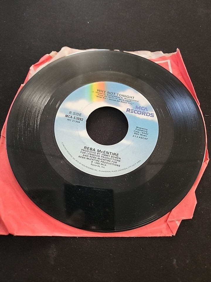 REBA MCENTIRE ONE PROMISE TOO LATE/WHY NOT TONIGHT (VG+) MCA-53092 45 ...