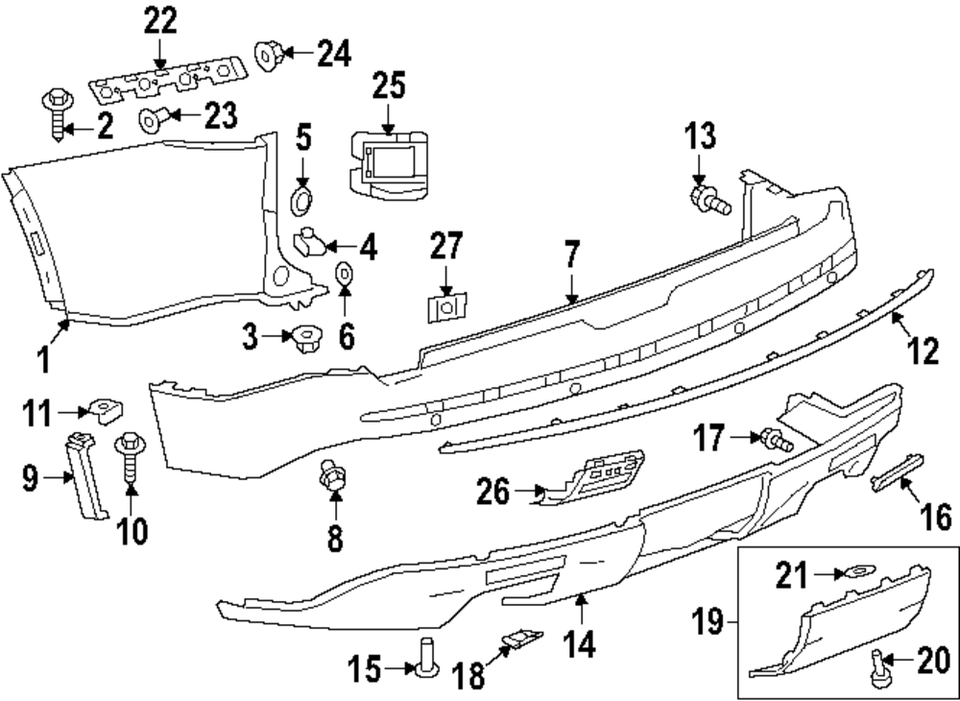 Genuine GM Rear Driver Side Bumper Fascia Guide 23165966 | eBay