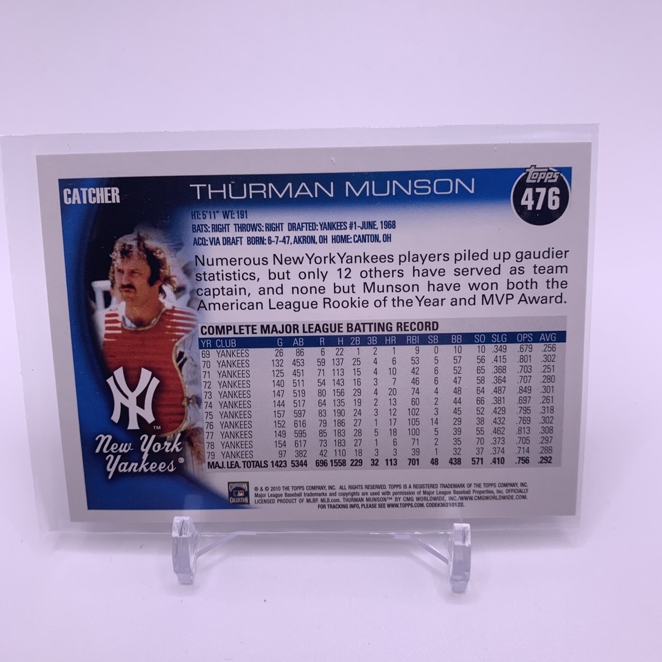 2010 Topps Series 2 SP Variation #476 Thurman Munson Yankees | eBay