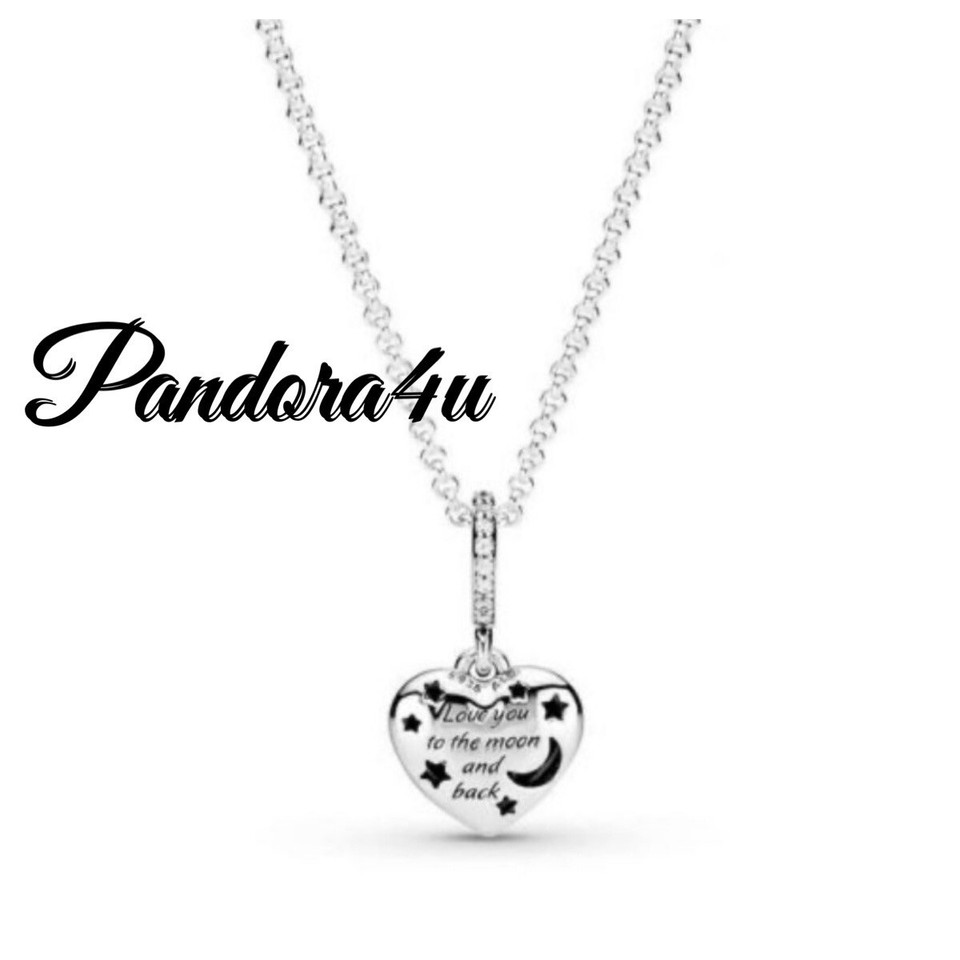 Pandora Necklace Sparkling Moon & Stars NeW With Tags PAN Gift BX | eBay
