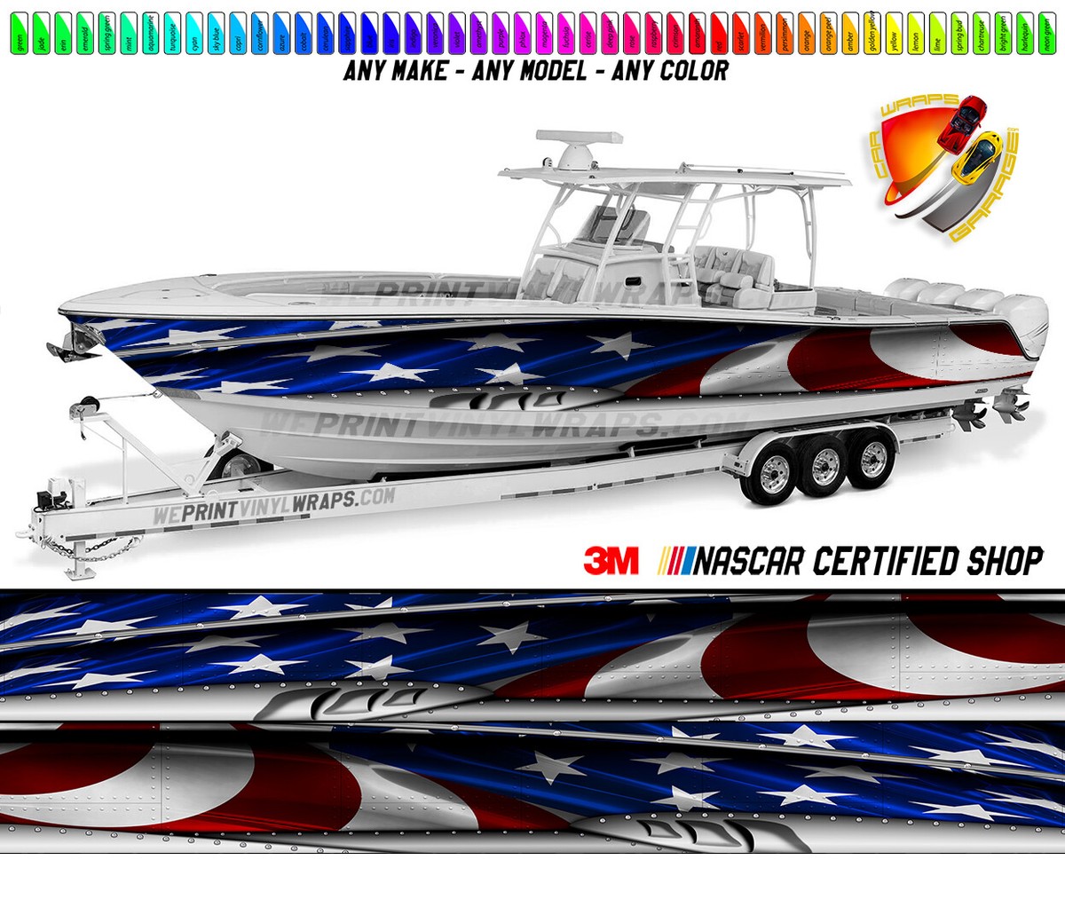 American Flag Boat Wrap USA Flag Boat Wrap, US Flag Boat Vinyl, US