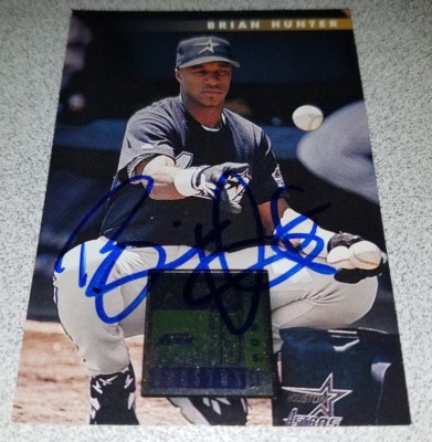 BRIAN HUNTER SIGNED 1996 DONRUSS #68 BASEBALL CARD AUTOGRAPHED ASTROS ...