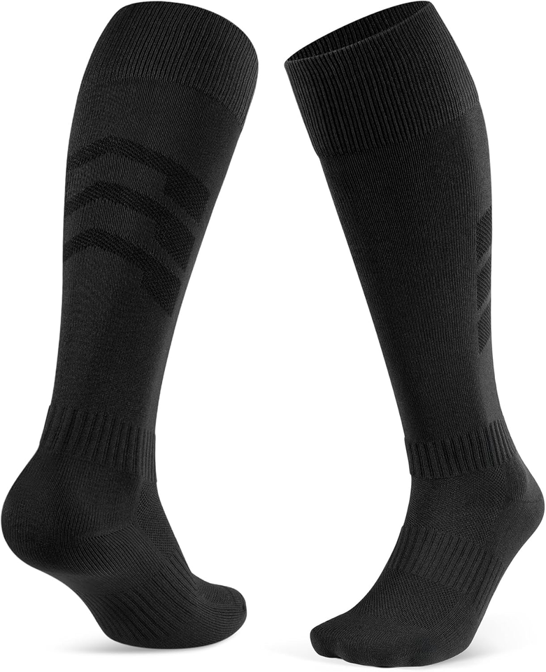 Football Socks 2 Pairs for Mens Women Knee High Athletic Wicking ...