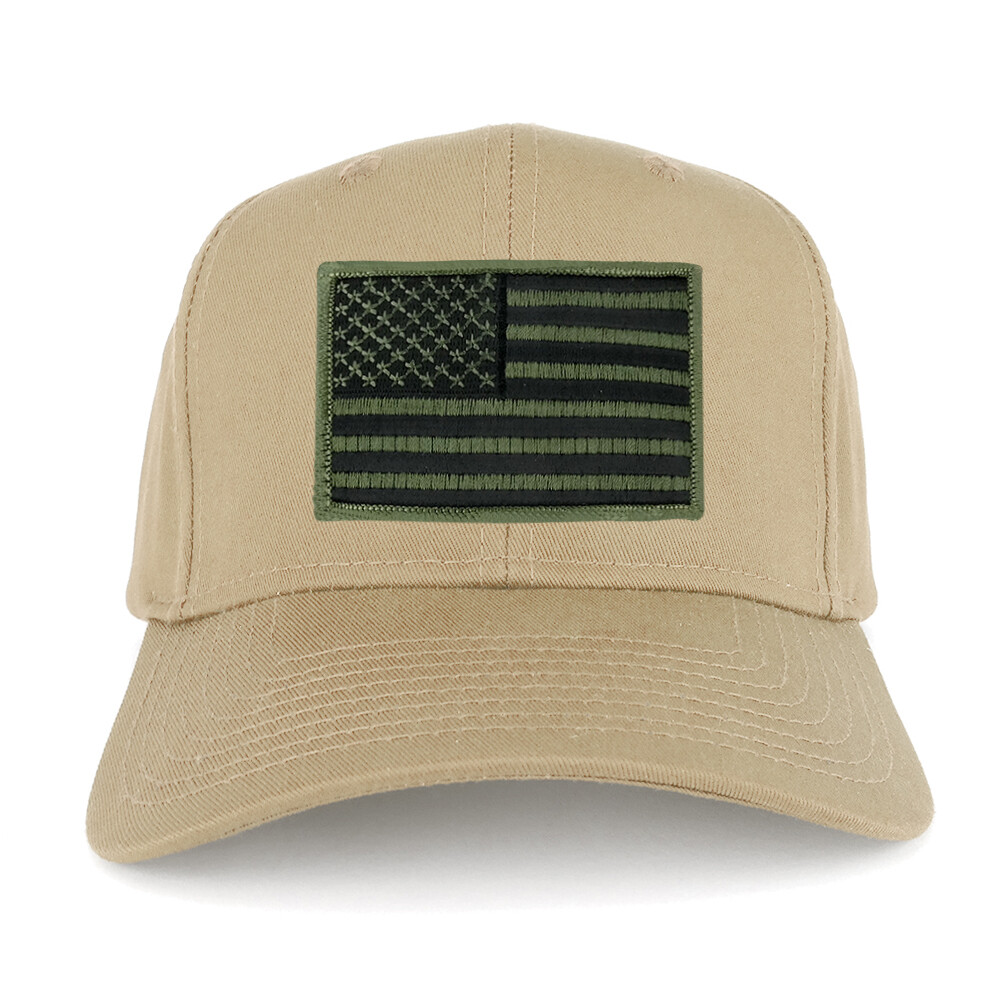 XXL Oversize Black Olive USA American Flag Patch Solid Baseball Cap | eBay