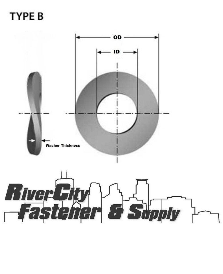 (10) 1/2" Stainless Steel Wave / Curved / Bent Washers Type B 1/2 ...