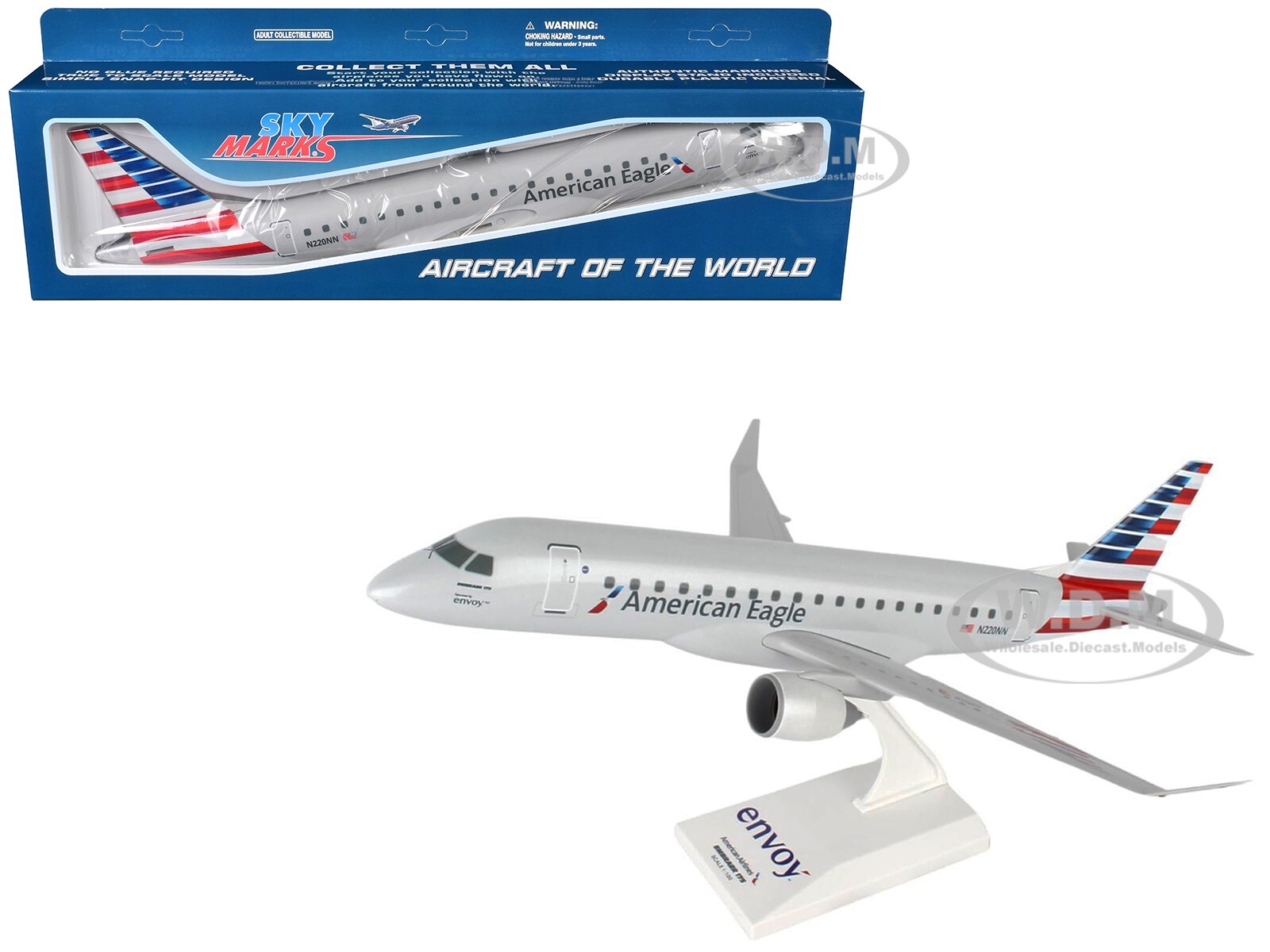 EMBRAER E175 AIRCRAFT "AMERICAN EAGLE" 1/100 SNAP-FIT MODEL BY SKYMARKS ...