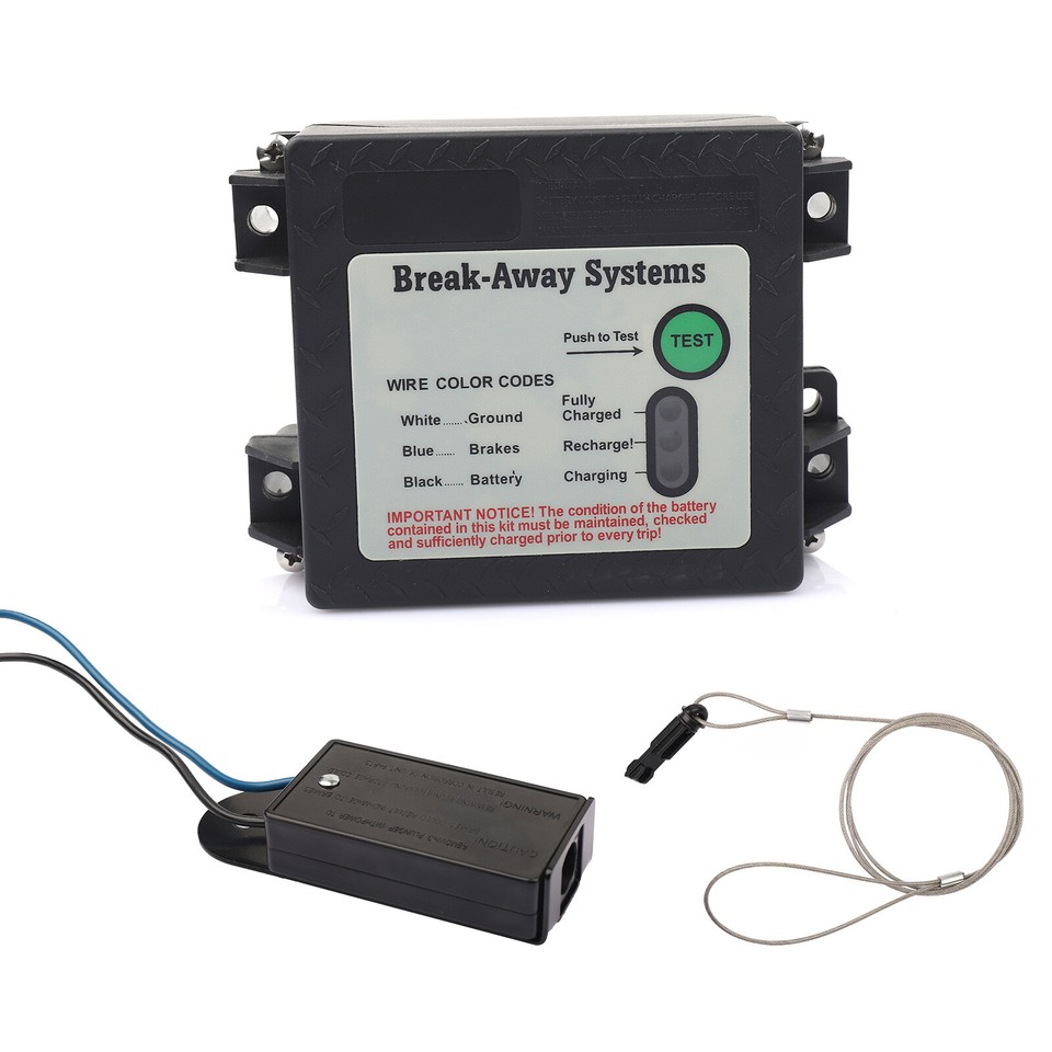 NEW Trailer Electric Break Away Brake Kit 12V Battery (Not Incl ...