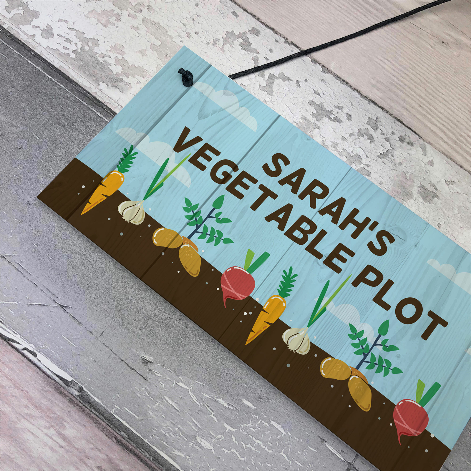 Novelty Vegetable Plot Sign For Garden Summerhouse Hanging Door Wall ...