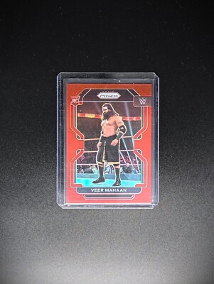 VEER MAHAAN 2022 PANINI PRIZM WWE RED PRIZMS ROOKIE RC #011/299 Card ...