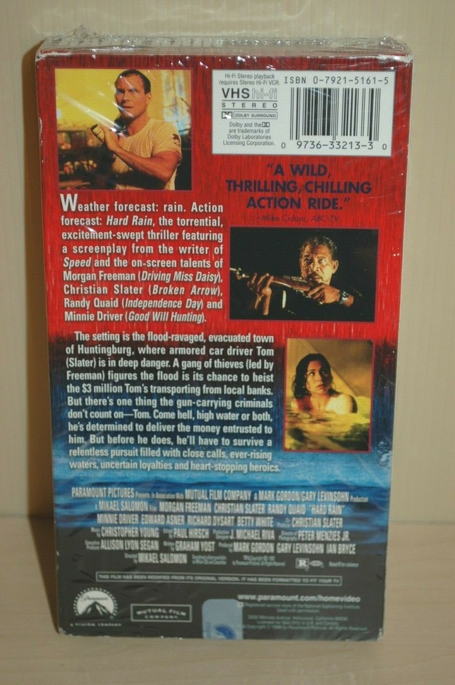 Hard Rain (VHS 1998) Morgan Freeman,Randy Quaid, Minnie Driver ...
