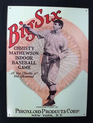 Christy Mathewson Big Six Indoor Baseball Metal Sign 16x12 | eBay