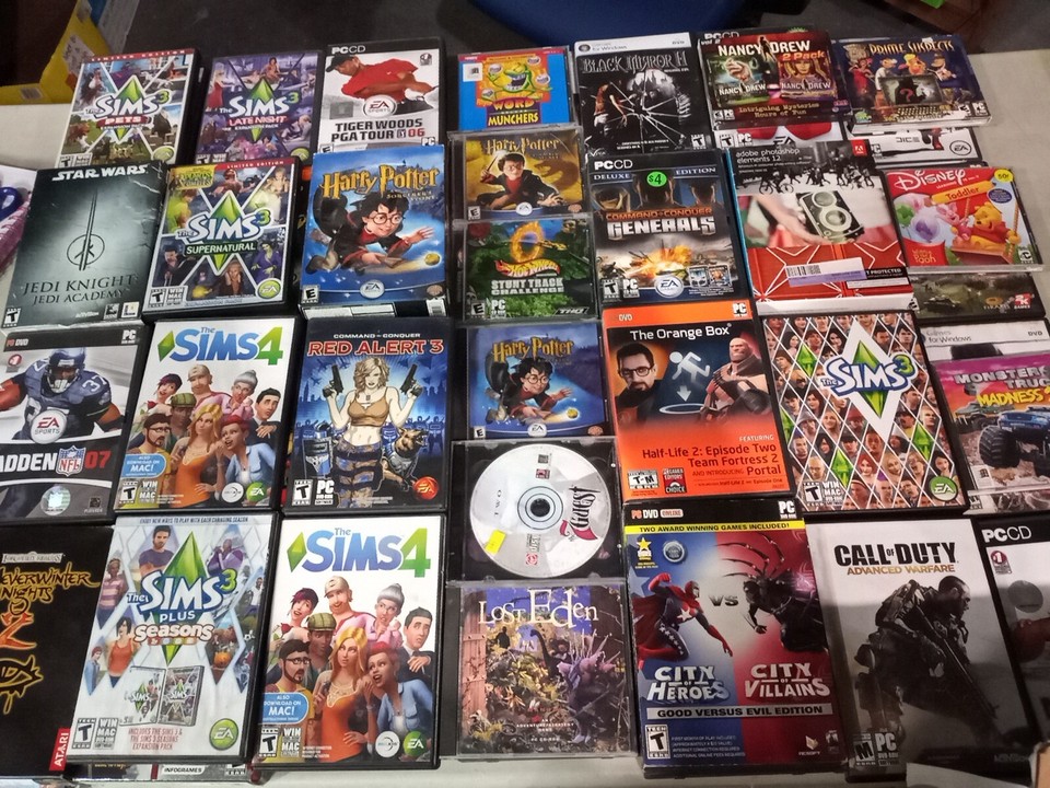 Lot Of 70+ PC CD Rom Games Vtg 90s 00s 2010s Checked For Discs Sold As ...