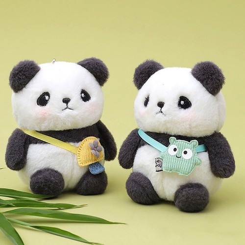 Plush Panda Keychains Cute Panda Doll Keyrings Creative Car Keys ...