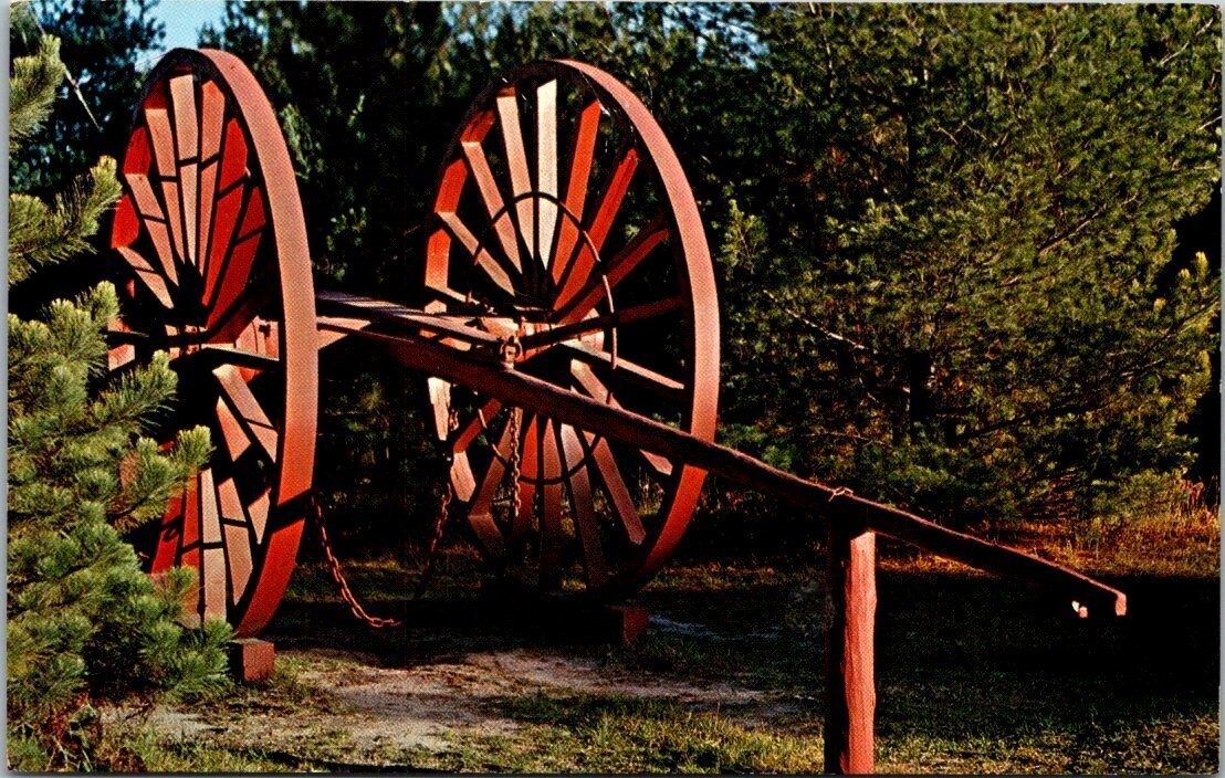 Paul Bunyon Logging Wheels Grayling Michigan Vintage Chrome Postcard ...