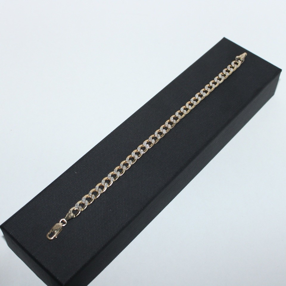 10K Yellow Gold 7mm Cuban Curb Link Bracelet | eBay