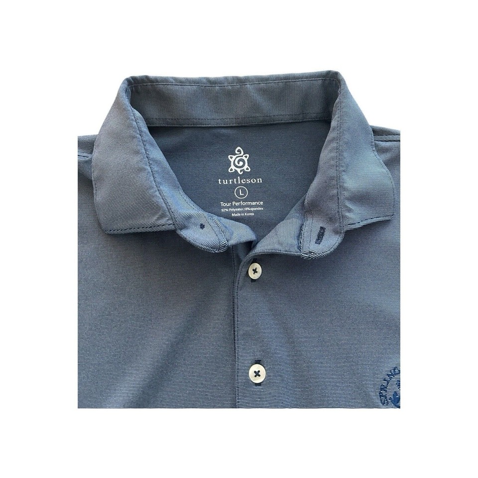 Turtleson Polo LS Sz Large Blue Stretch Performance Golf Spring Island ...