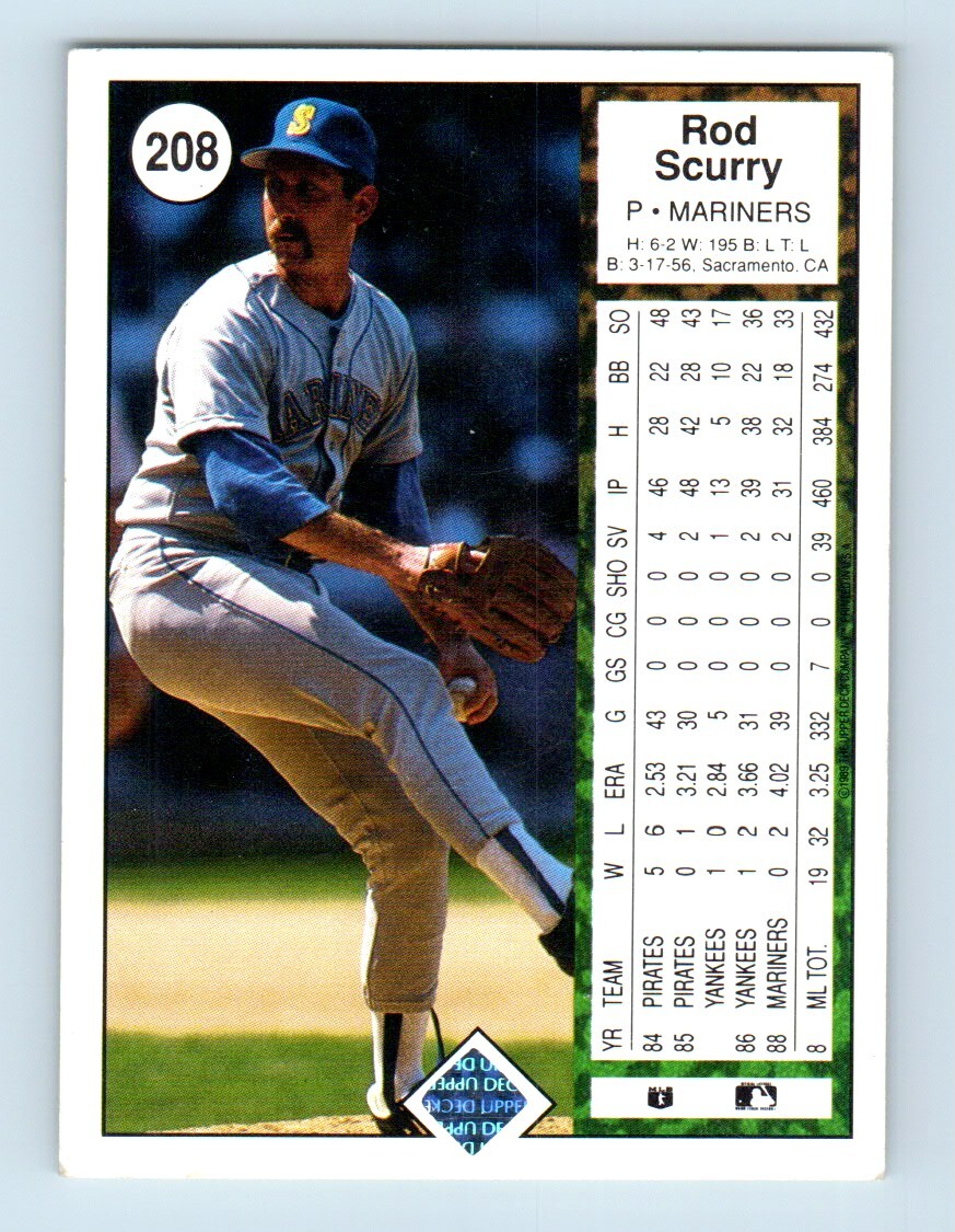 2009 Upper Deck 1989 20th Anniversary Buybacks Rod Scurry Seattle ...