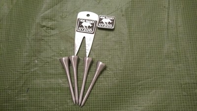 HYZOD PLASTICS PEWTER GOLF 4 X TEE SET, DIVOT TOOL + BALL MARKER | eBay