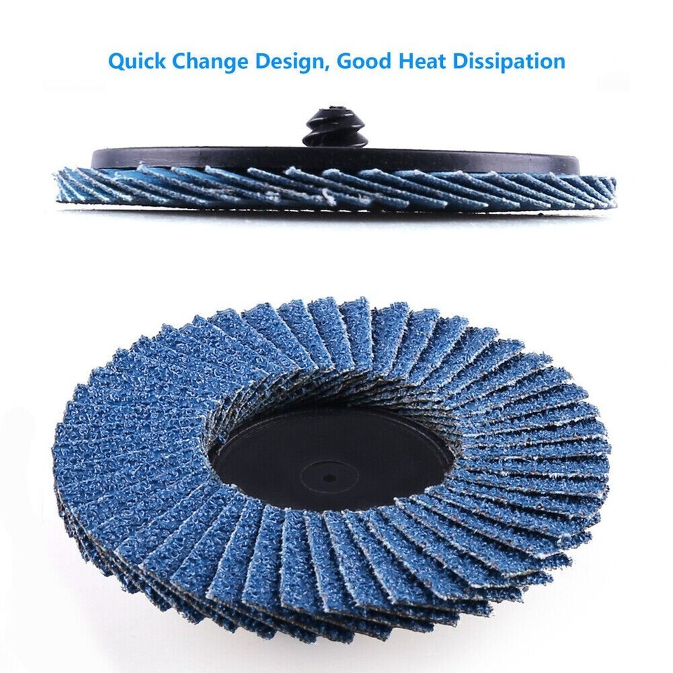 10 PACK Neiko 3 Inch Roll Lock Zirconia Flat Flap Disc 120 Grit 11124A ...